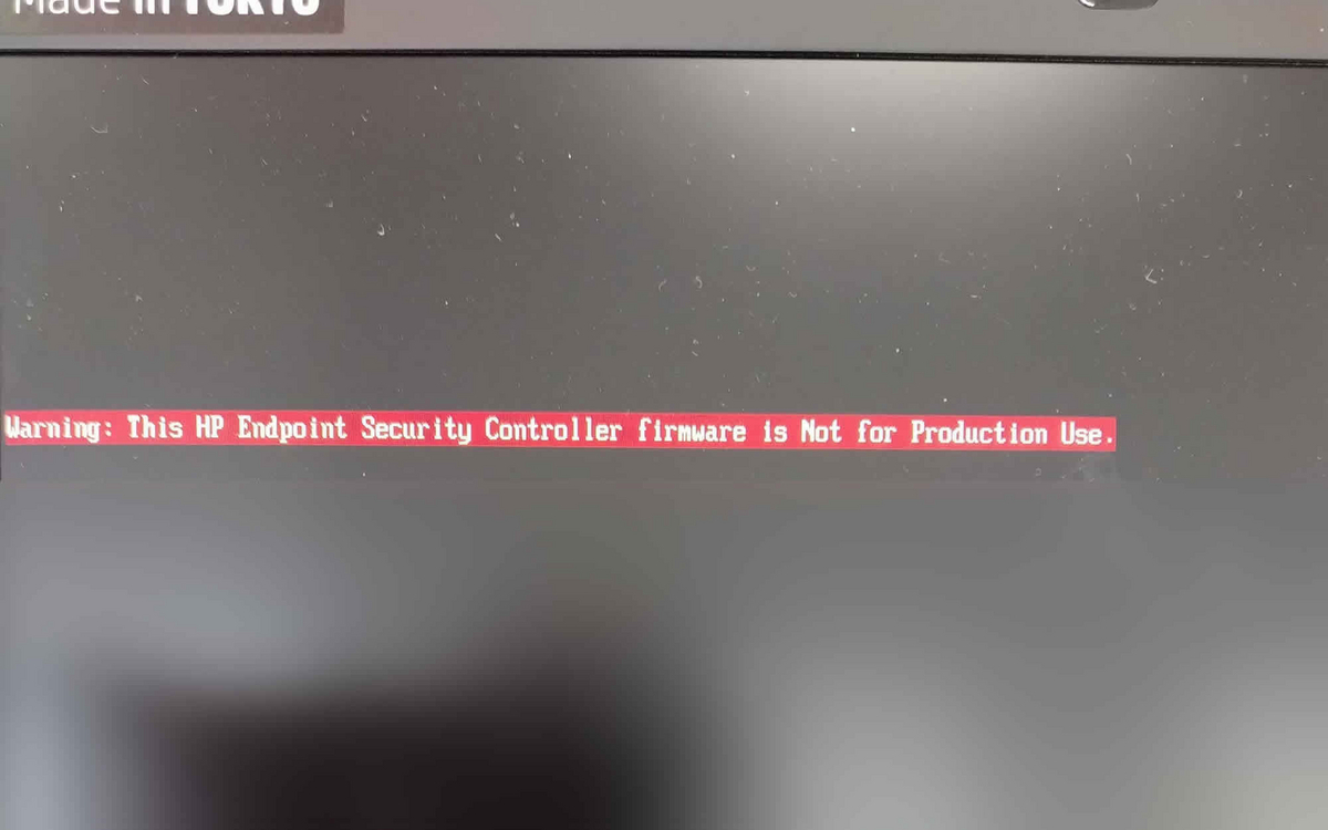 HPノートPC起動時 赤い文字でWarningが出る - トルネード