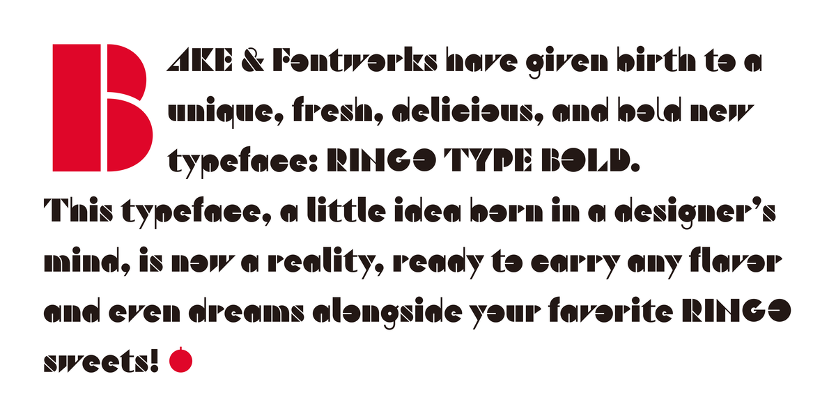 RINGOのカスタムフォント「RINGO TYPE BOLD」 - mojiru【もじをもじる】