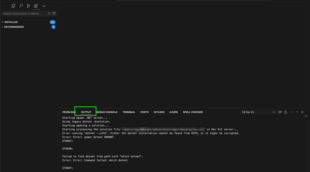 Vscode の拡張「C# Dev kit」の補完や Intellisense がうまく動作しない問題 on Mac - 図とかにするブログ