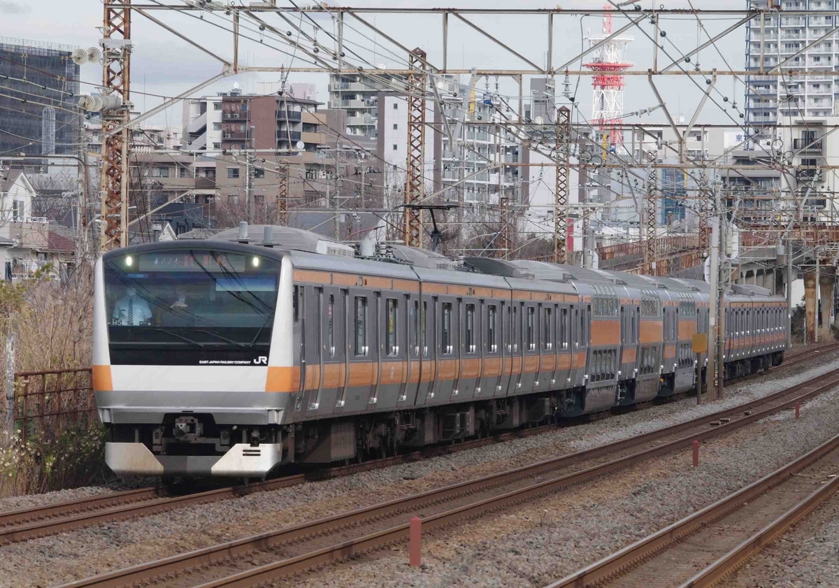 1月21日撮影 東海道線 平塚～大磯間 大磯～二宮間 E233系中央快速線グリーン車組み込み試運転【グランド中央快速】を撮る ② - 新・シリウスの線路際のロマンを求めて