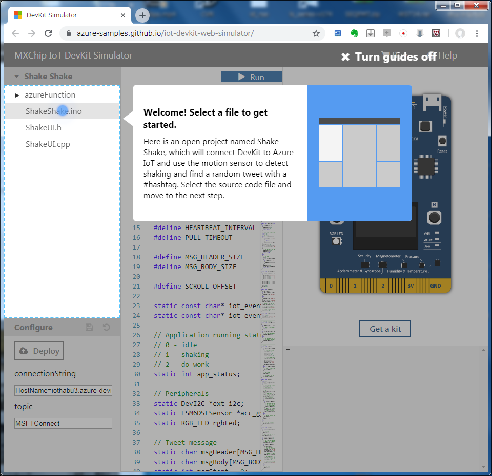 IoT DevKit Simulatorを試してみた（Microsot Azure、MXChip AZ3166） - moruxa’s blog