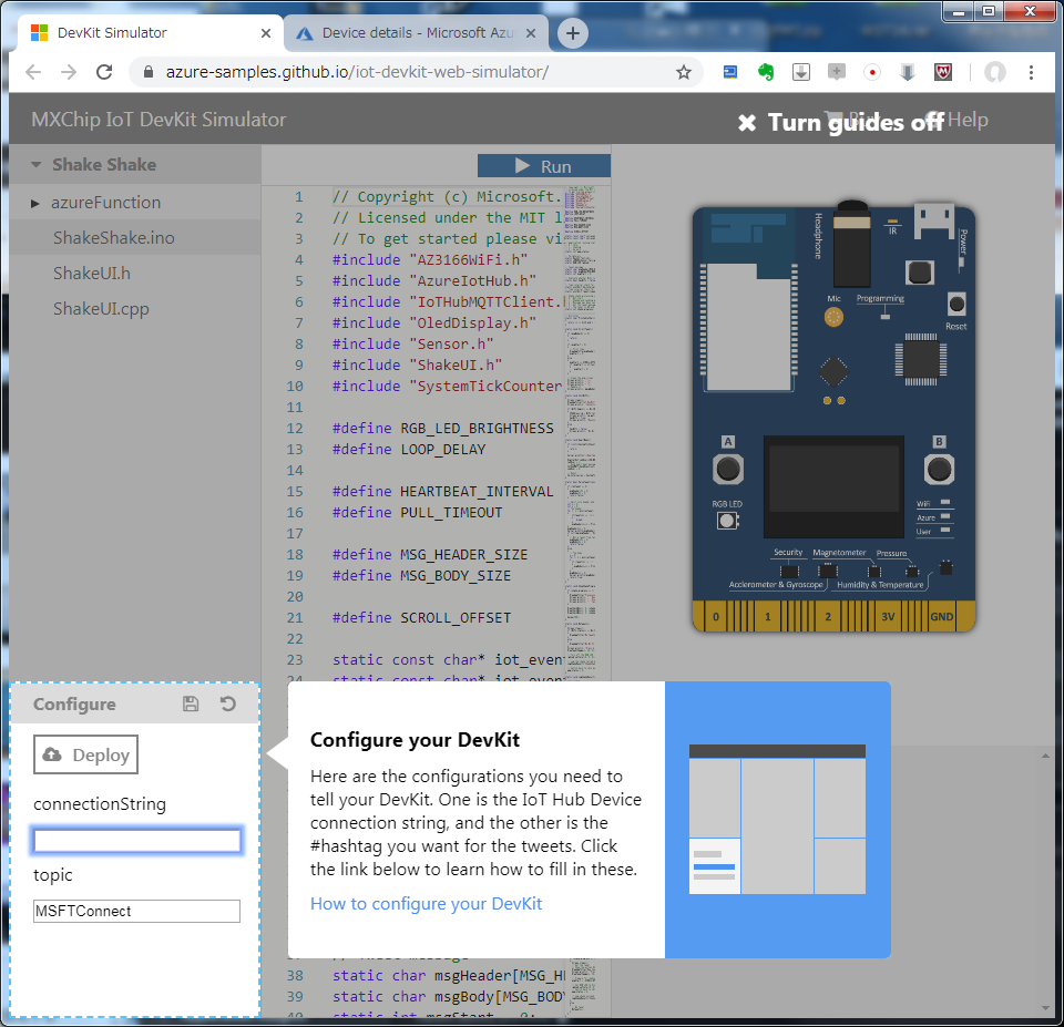 IoT DevKit Simulatorを試してみた（Microsot Azure、MXChip AZ3166） - moruxa’s blog