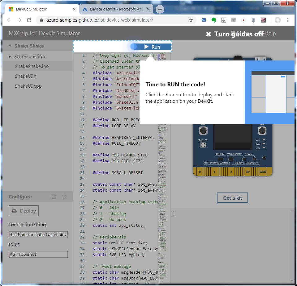 IoT DevKit Simulatorを試してみた（Microsot Azure、MXChip AZ3166） - moruxa’s blog
