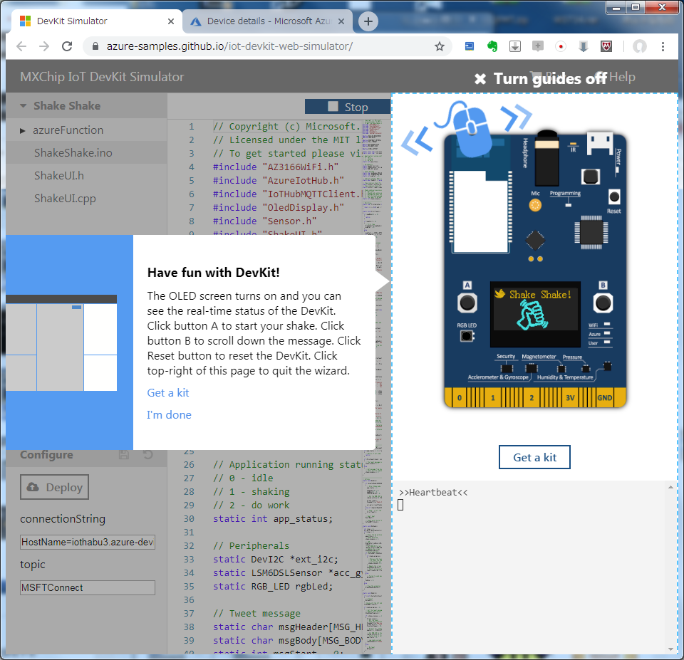 IoT DevKit Simulatorを試してみた（Microsot Azure、MXChip AZ3166） - moruxa’s blog