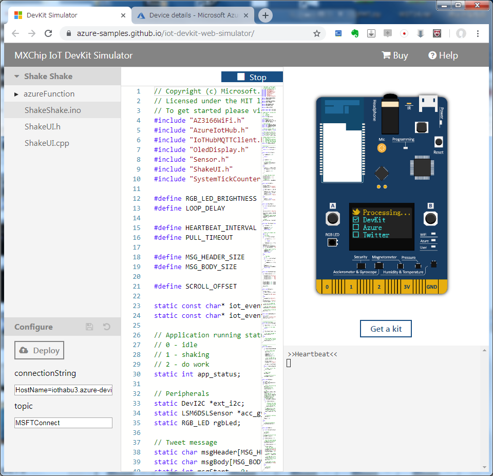 IoT DevKit Simulatorを試してみた（Microsot Azure、MXChip AZ3166） - moruxa’s blog