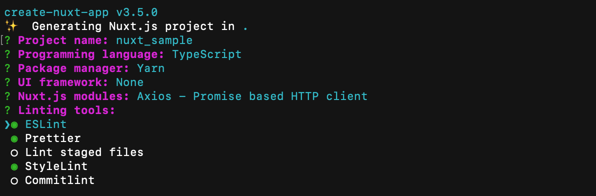 Nuxt.js 2.x + TypeScript 4.x その0001 公式の GET STARTED をやってみる - Motomichi Works Blog