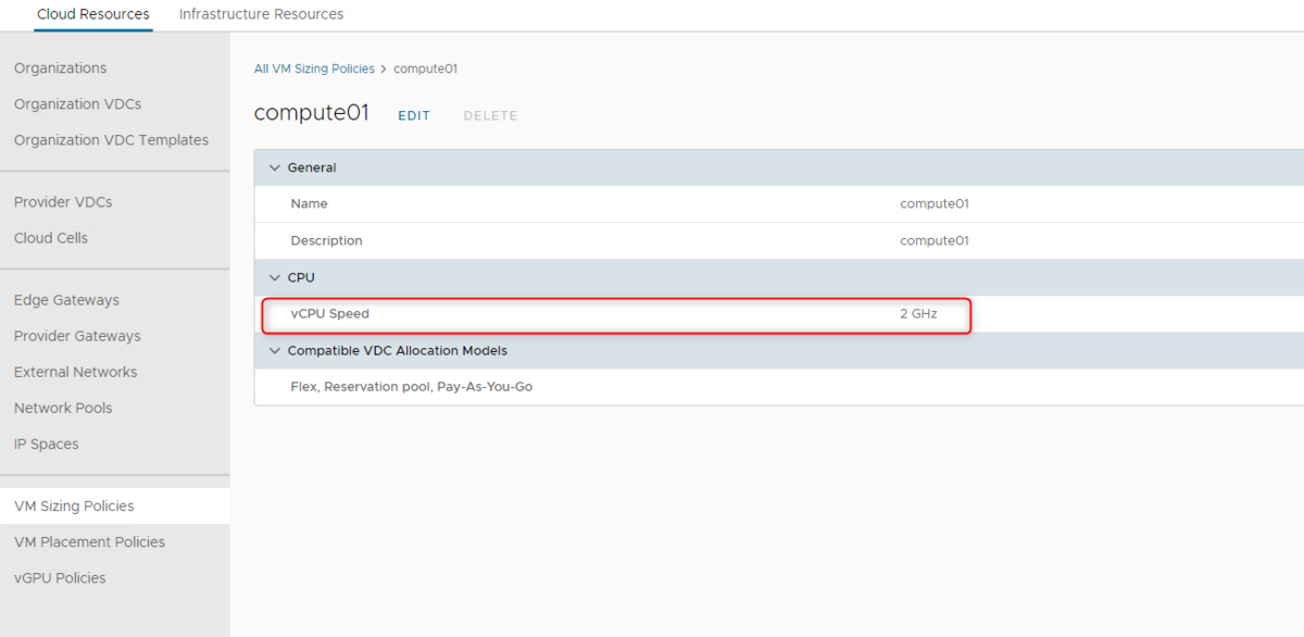 【VMware Cloud Director】vCPU 速度やメモリリソースの確保などについて - いんふらブログ