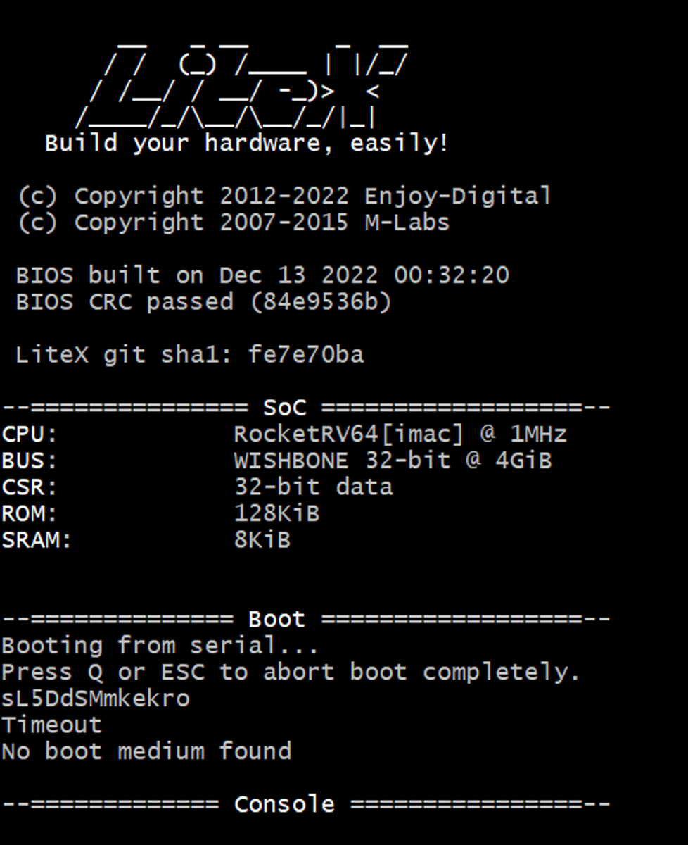 LiteXによるSoC環境構築を試行する (2. Rocketでの試行とConfigurationのチェック) - FPGA開発日記