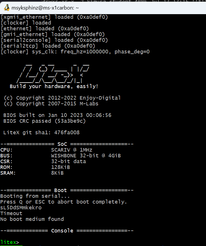LiteXによるSoC環境構築を試行する (15. AXI Wrapper階層の作り直しとBIOSブート) - FPGA開発日記
