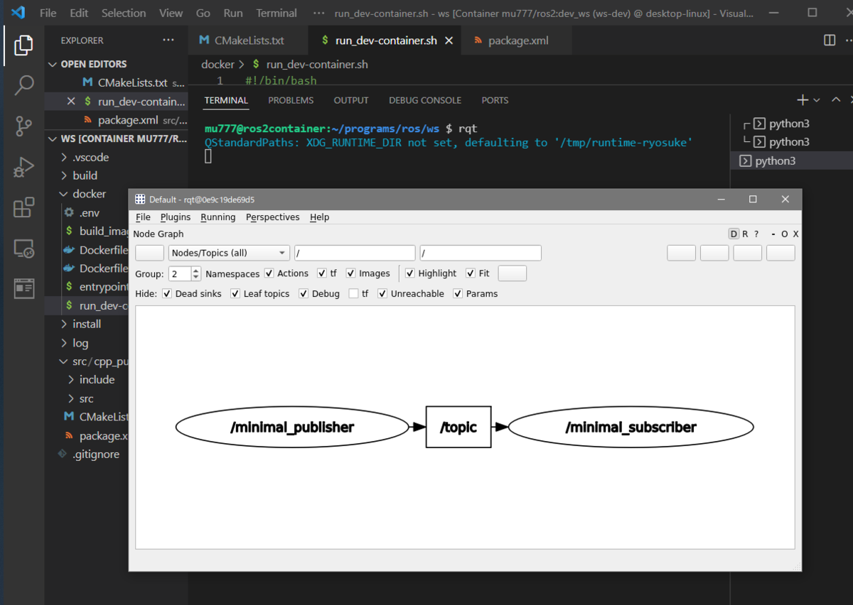 WSL2とDockerでWindowsにROS2環境を作る＋vscodeで開発できるようにする＋VNCなしでGUI(rqt, rviz2)を ...