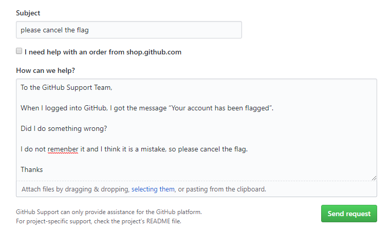 GitHub にログインすると、Your account has been flagged. - パソコン トラブルサポート