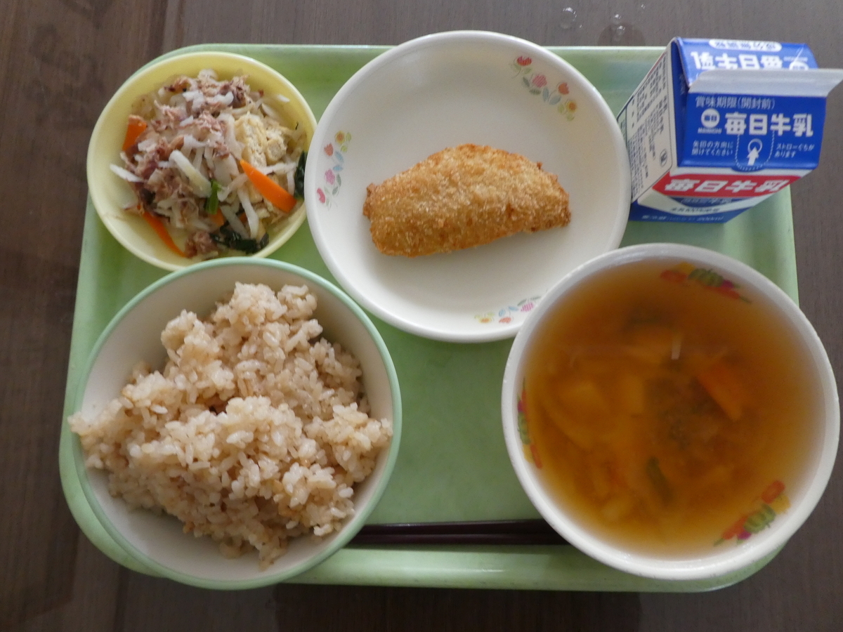 今日のメニュー - 「笑顔いっぱいむろこっ子」勝山市立村岡小学校ブログ