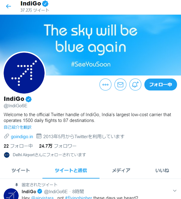 【インドのLCC】IndiGoのTwitter対応がめちゃくちゃ丁寧な件 - 「む」の境地