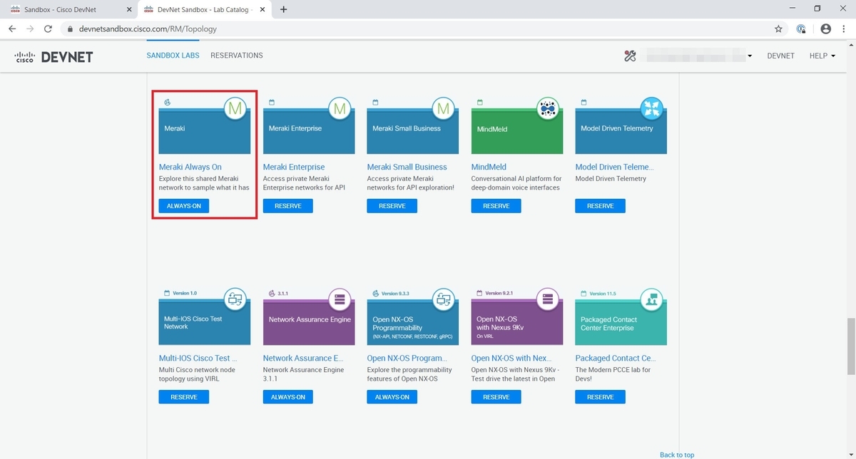 DevNet SandBoxでMerakiを触ってみよう！ - My Home NW Lab