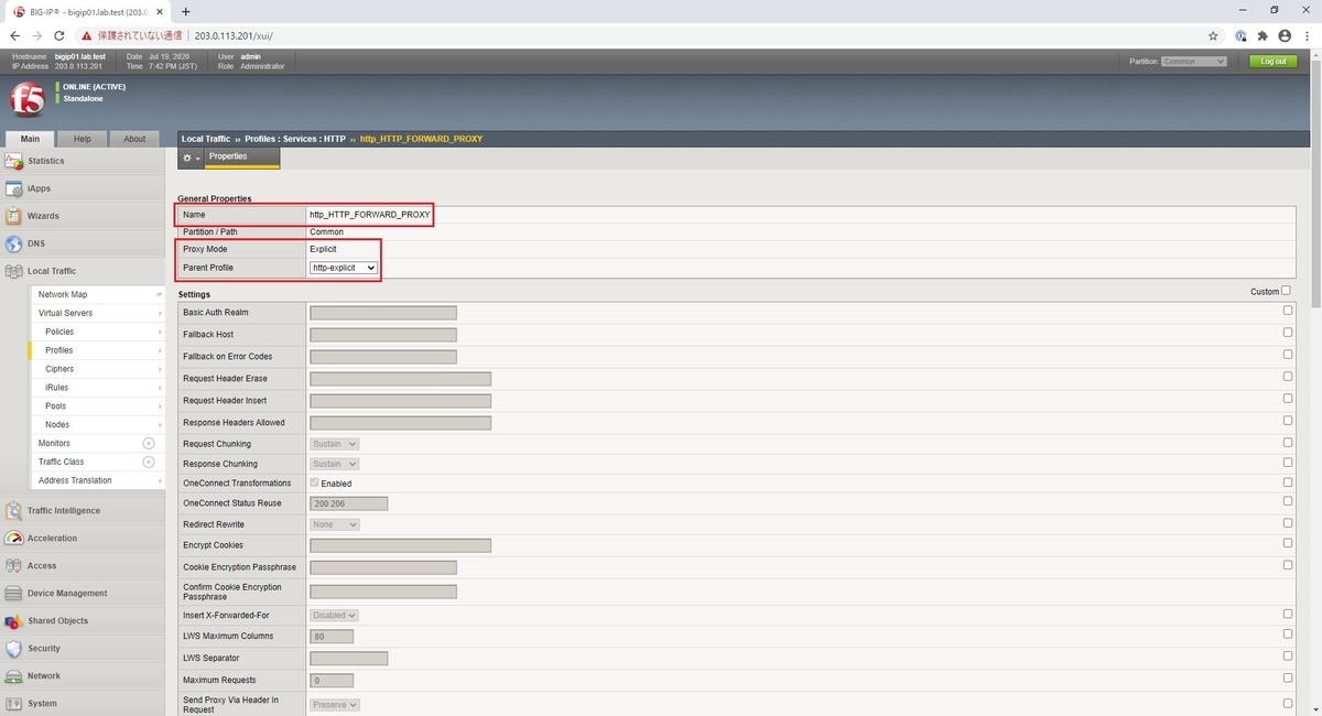 F5 BIG-IP APMのExplicit Forward Proxy構成 No.02 - Explicit Forward Proxyの基本設定 - My Home NW Lab