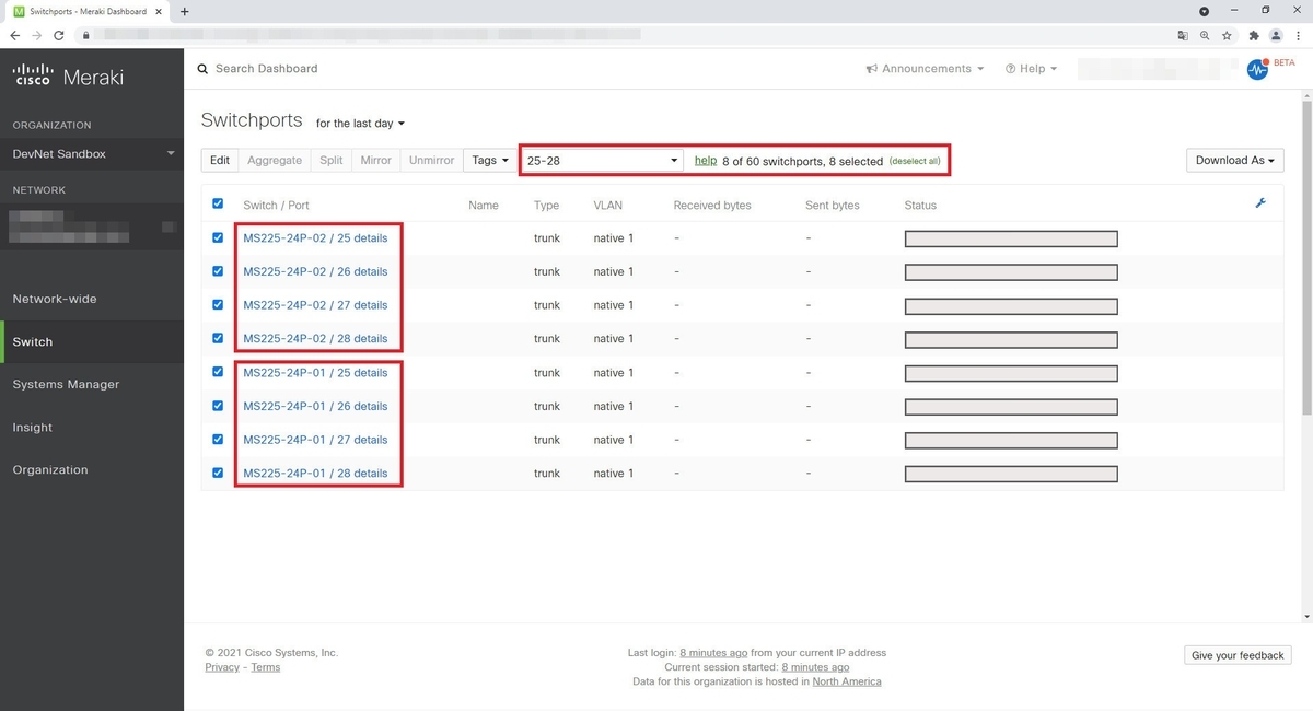 Meraki MSのVirtual Stackingは、冗長化構成の機能ではなく、ポート一括設定のための機能 - My Home NW Lab