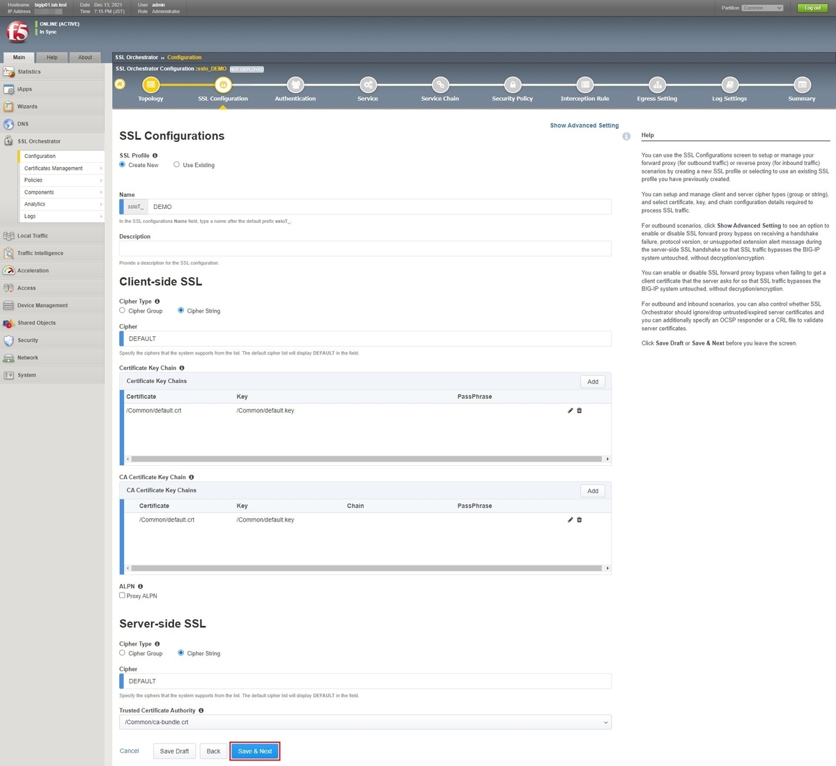 BIG-IP SSLOでL3 Explicit Forward Proxy構成の基本的なセットアップを行う - My Home NW Lab