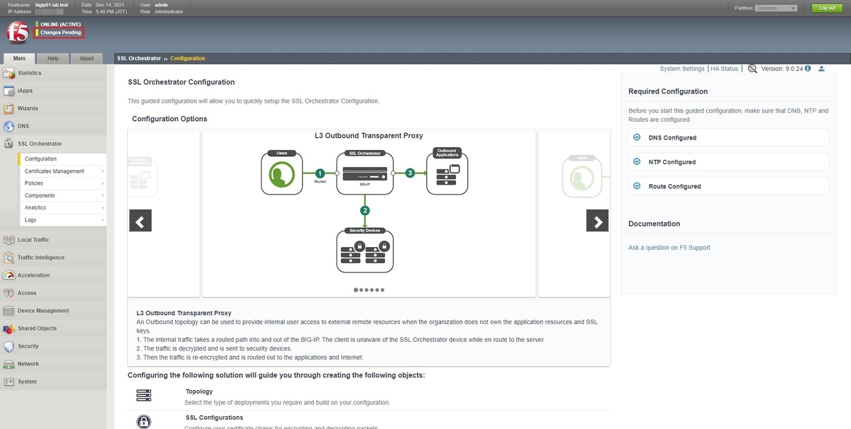 BIG-IP SSLOでL3 Explicit Forward Proxy構成の基本的なセットアップを行う - My Home NW Lab