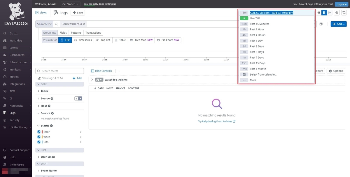 DatadogでMeraki Dashboard APIを用いてMerakiのログを取得する - My Home NW Lab