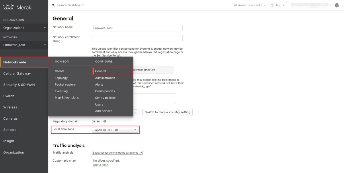 MerakiのFirmware Upgrade時のTime Zoneの考慮 - My Home NW Lab