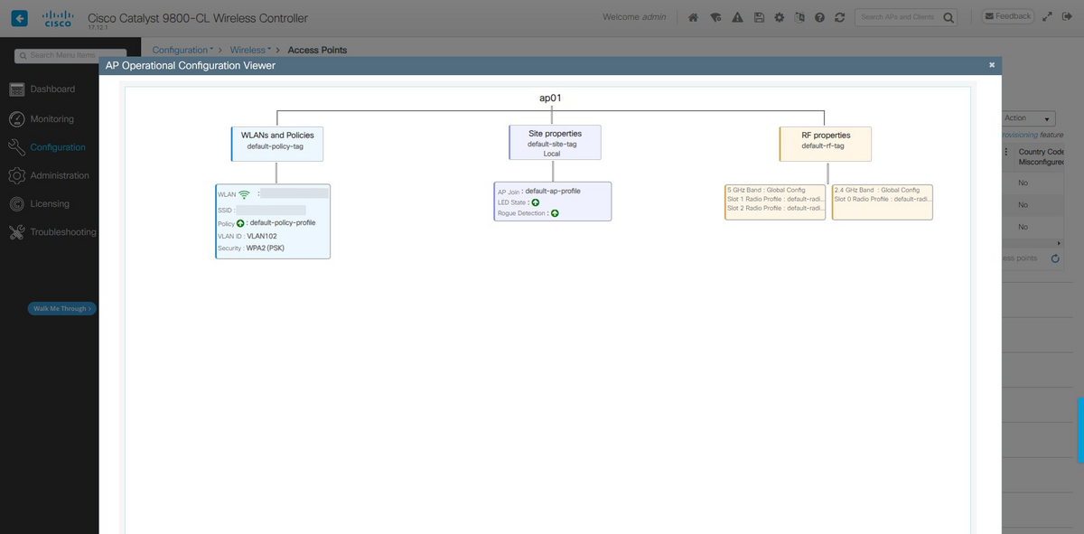 Catalyst 9800のAP Operational Configuration ViewerによるTagやProfileの視覚的な紐付け ...