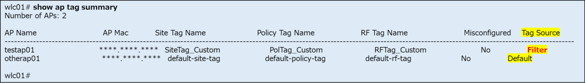 Catalyst 9800で無線AP名を条件にTagを割り当てる (AP Filter) - My Home NW Lab