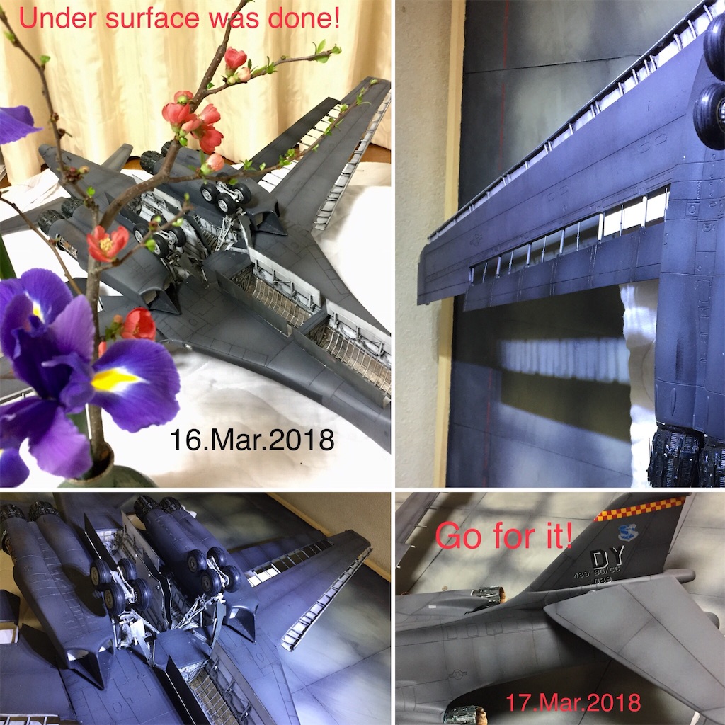 1/48 Revell B-1B Lancer Modeling Record No.22-(2): Undersurface of ...