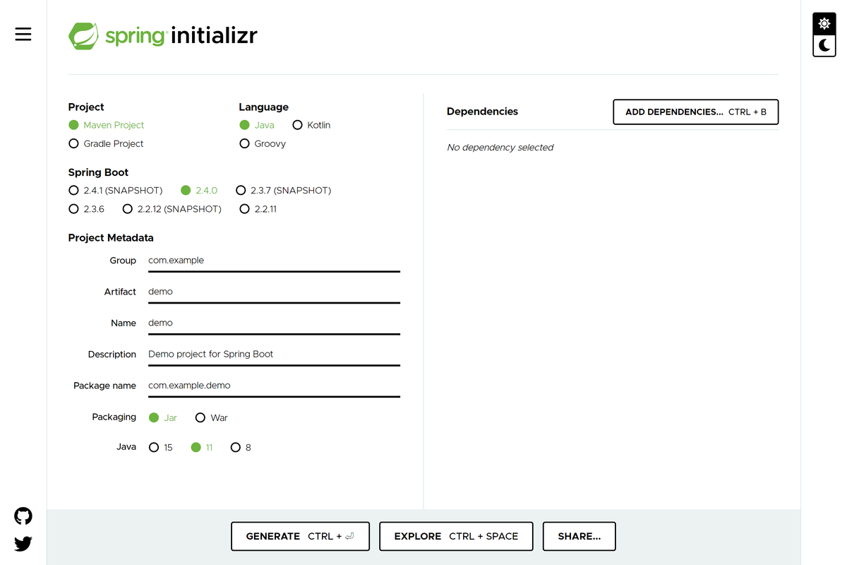 【Java】Spring Initializrで簡単にプロジェクトを作成する - きり丸の技術日記