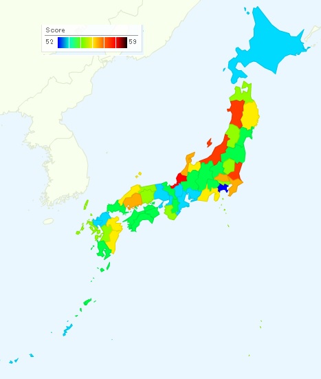 Result of Nationwide Physical Performance Test by Prefecture in Japan ...