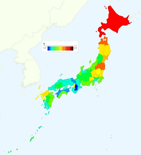 Smoking Rate by Prefecture in Japan, 2013 - How much is it in Tokyo?