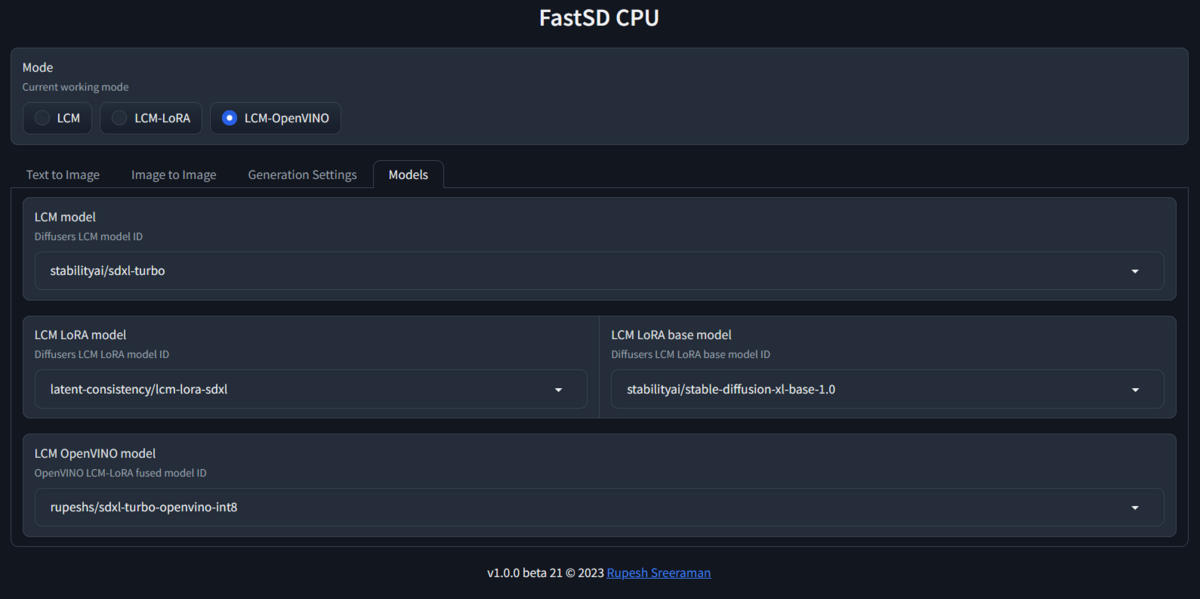 Stable Diffusion FastSD CPU を使ってみる - ncos1のブログ