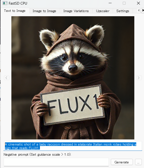 Windows環境のStable Diffusion FastSD CPUでFLUX1を使用してみる・再セットアップ問題対策メモ - ncos1のブログ