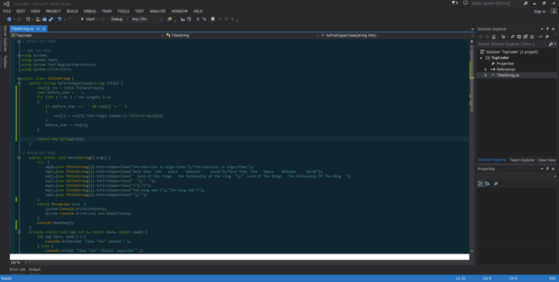 Visual Studioで快適にTopCoderを戦う方法 - Taka の日記帳