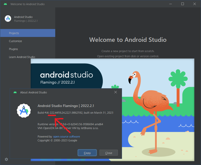 Android Studio Flamingo | 2022.2.1 日本語化 - 365連休