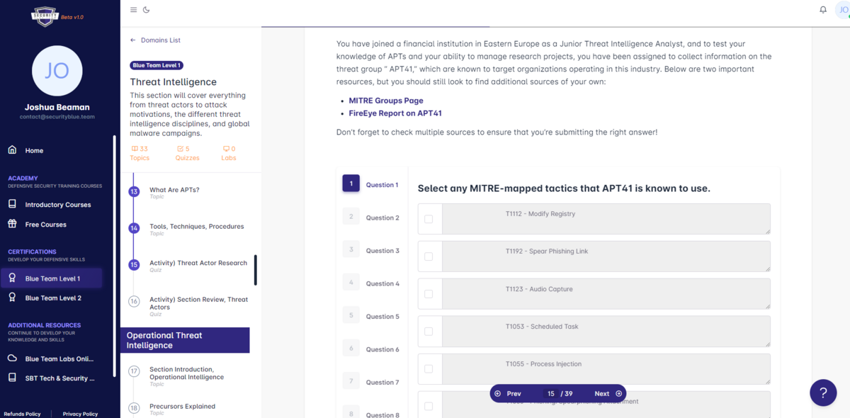 【資格試験】Blue Team Level 1（Junior Security Operations Certification）に合格しまし ...