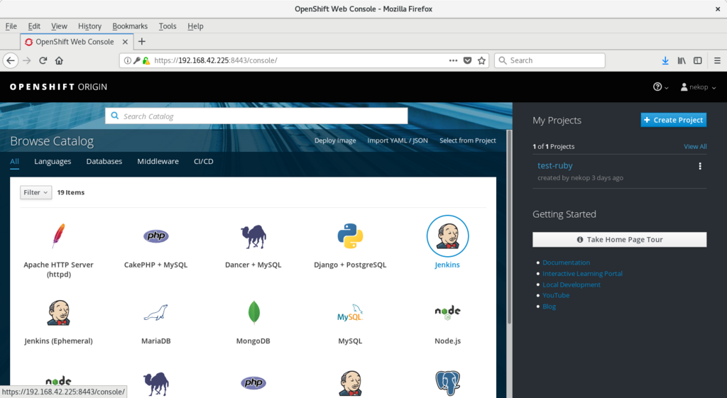 OpenShiftのWebコンソールで基本のアプリケーション - nekop's blog