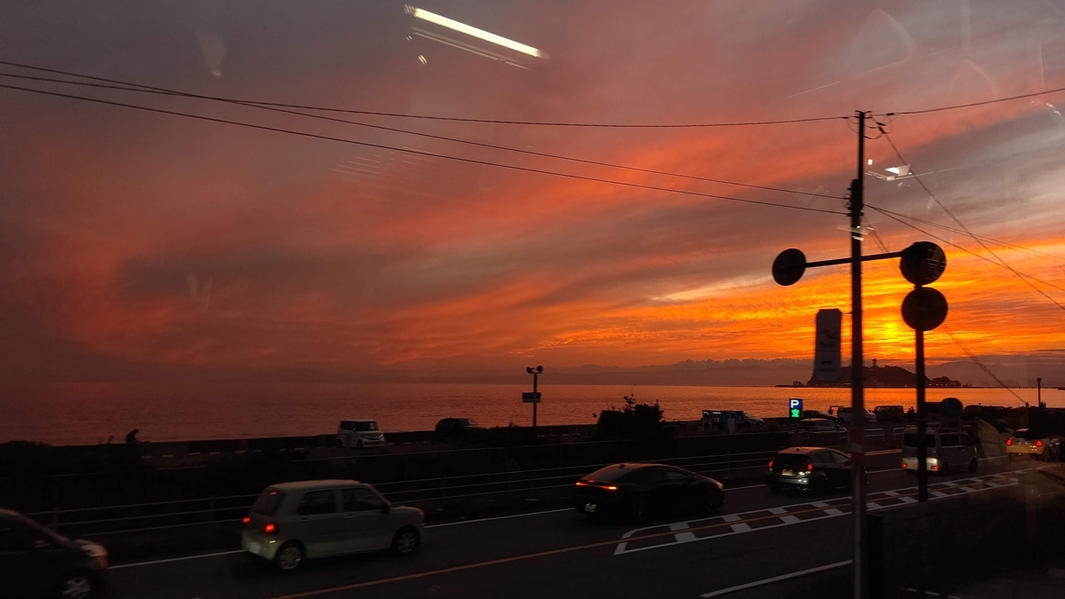 海が夕焼けに染まる - nfufの記録