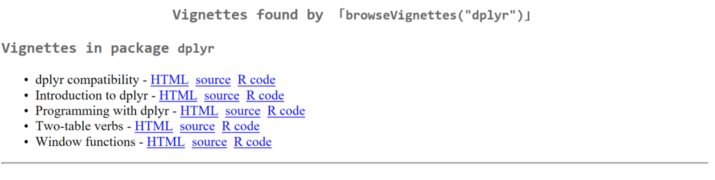 (R) browseVignettes() を使えばパッケージ名だけでVignettesが見れる… - niszetの日記