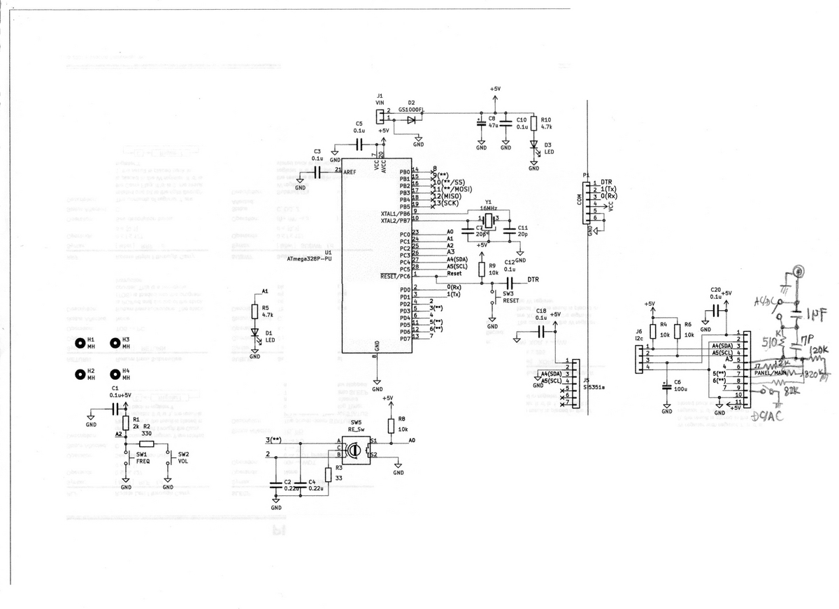 R909-PANEL基板にオシロ機能を移植 I have incorpolated the oscilloscope function on ...