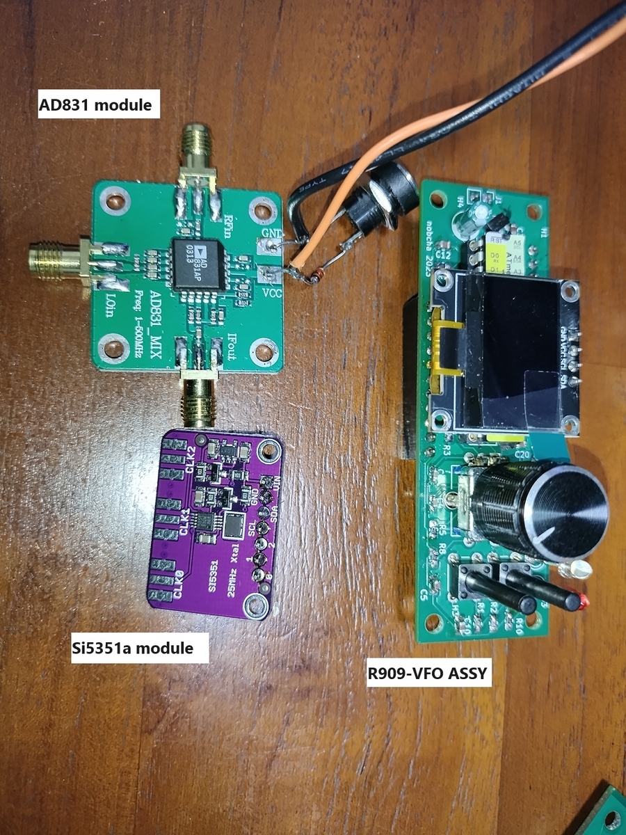 R909-VFOとAD831モジュールを組み合わせてみる To combine the R909-VFO with AD831 mixer ...