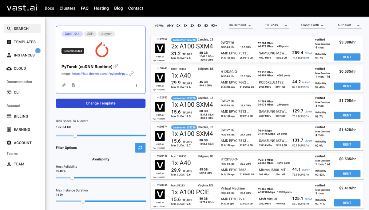 vast.aiを使ってみる - Re:ゼロから始めるML生活