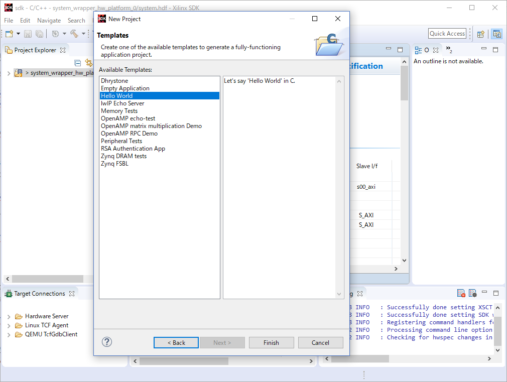 ZYBOを進める - 9. Xilinx SDKで試しのプログラム - 勉強しないとな～blog