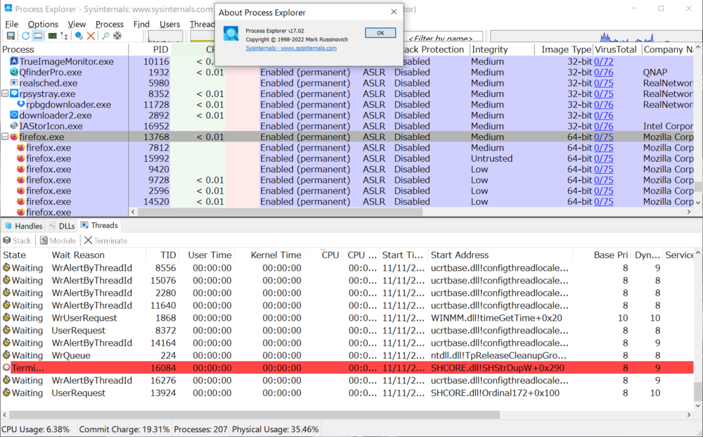 Process Explorer v17.02 - 脳脂肪のパクリメモ
