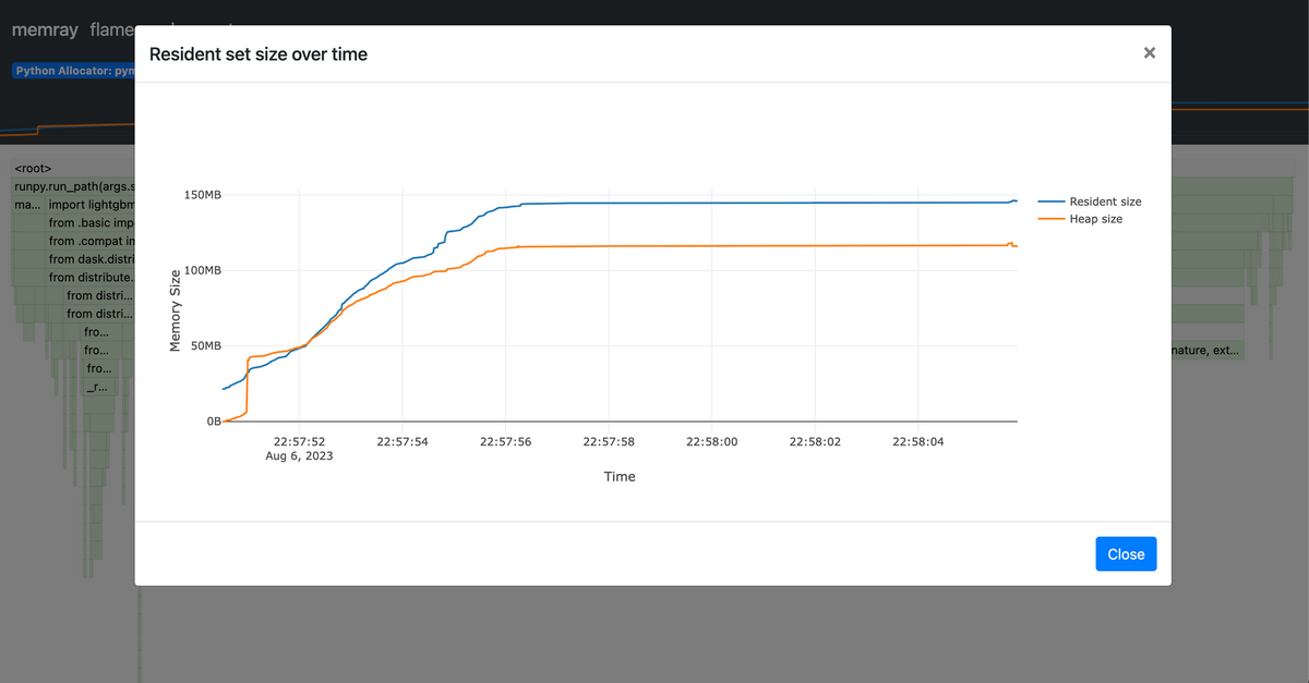 Pythonメモリプロファイルツールmemrayを使う - 肉球でキーボード
