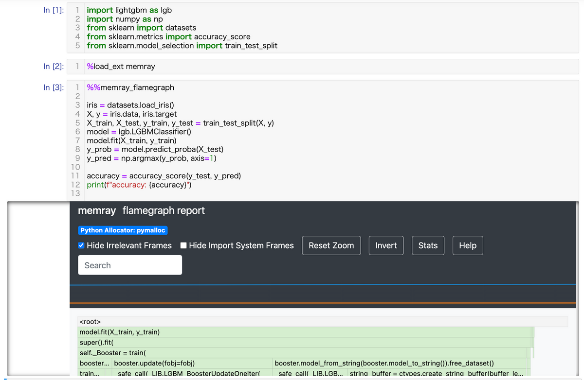 Pythonメモリプロファイルツールmemrayを使う - 肉球でキーボード