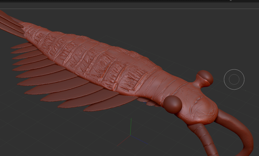 Anomalocaris saron 続き: Setal blade構造をどうするか悩む - ZBrushや3Dプリンタとかの造形メモ