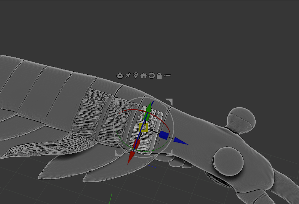 Anomalocaris saron続き:大付属肢及びsetal blades - ZBrushや3Dプリンタとかの造形メモ