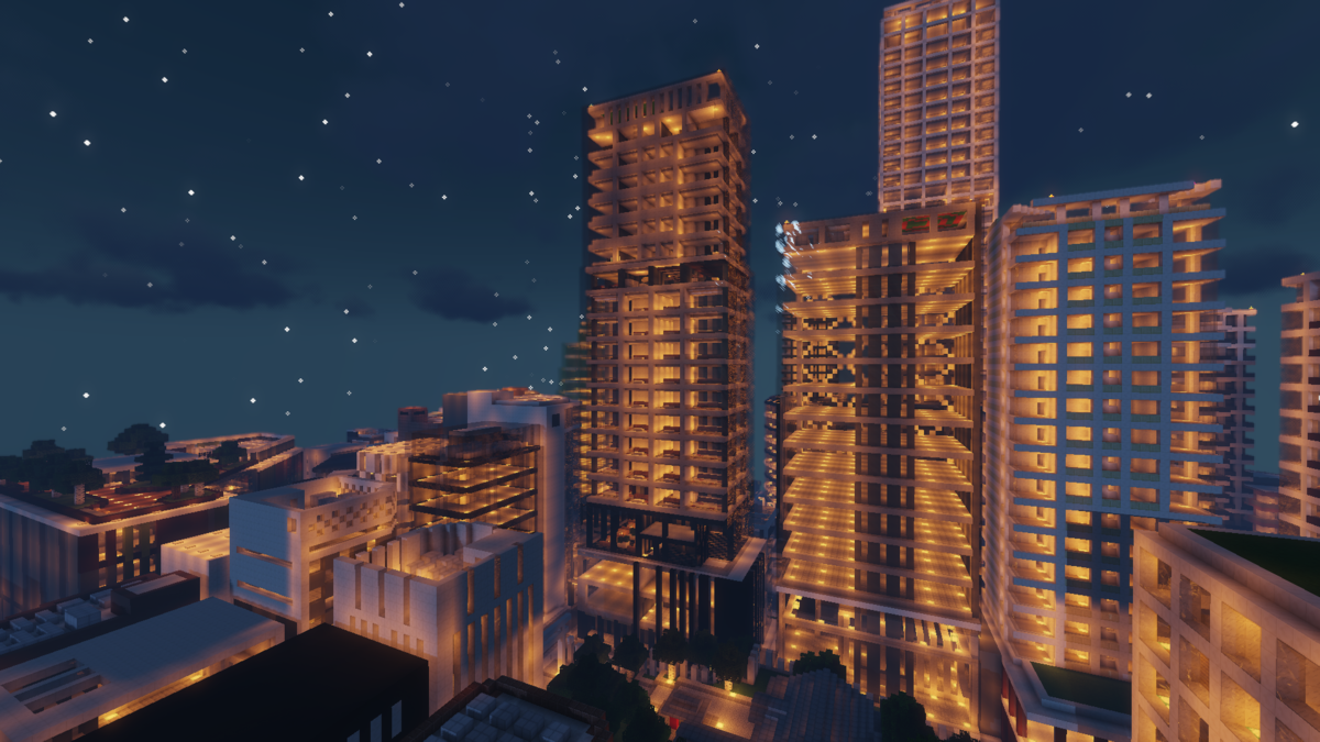【マイクラ】ホテルの入った高層ビル【建築紹介】 Minecraft街発展にっき