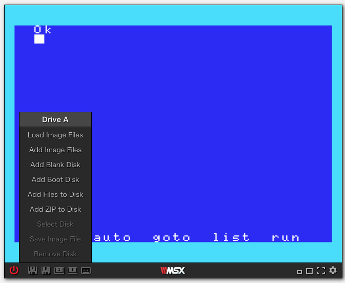 WebMSXの使い方を調べてみました。 - ニャオニャオ21世紀