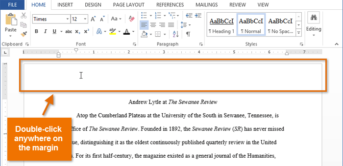 How To Add Headers, Footers, and Page Numbers In Microsoft Word 2013 ...